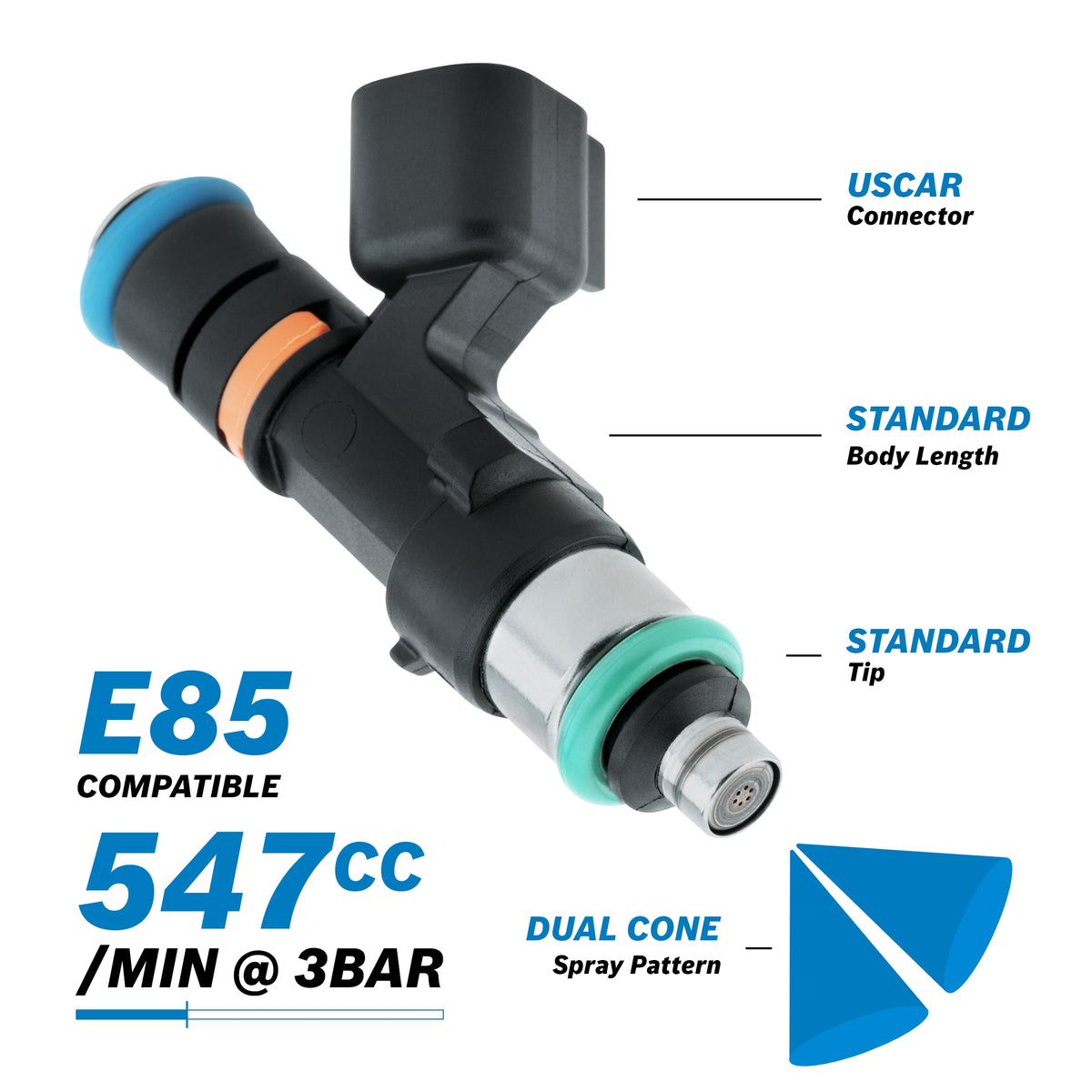 Bosch Injector 550cc 3/4 Length Fuel Injector (0280158117) — Platinum ...