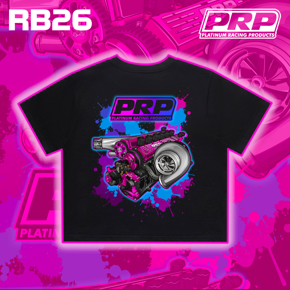 PRP RB26 Pink Engine Croptop — Platinum Racing Products