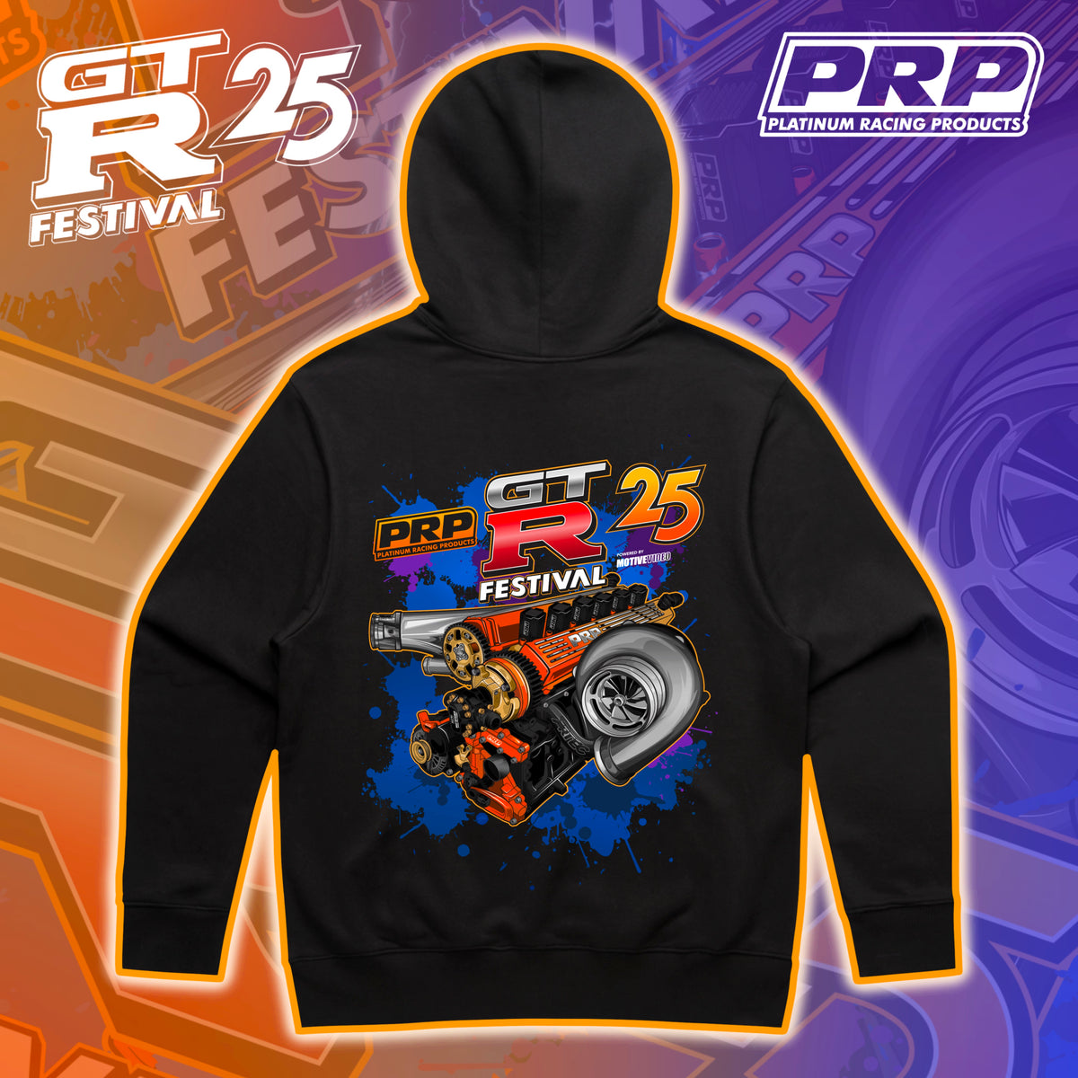 PRP 2025 GTR Festival Engine Hoodie — Platinum Racing Products