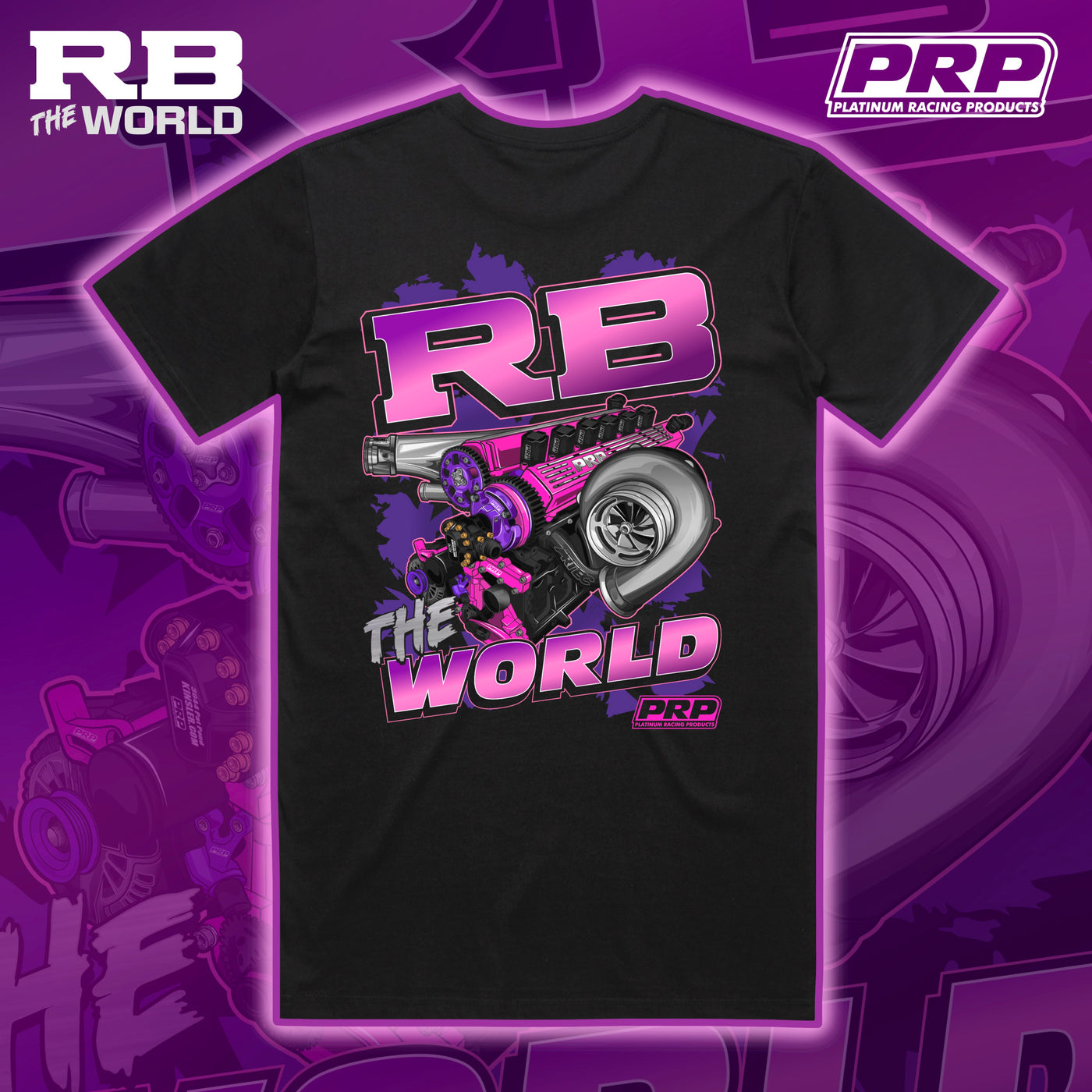 PRP 'RB The World' Black Shirt — Platinum Racing Products