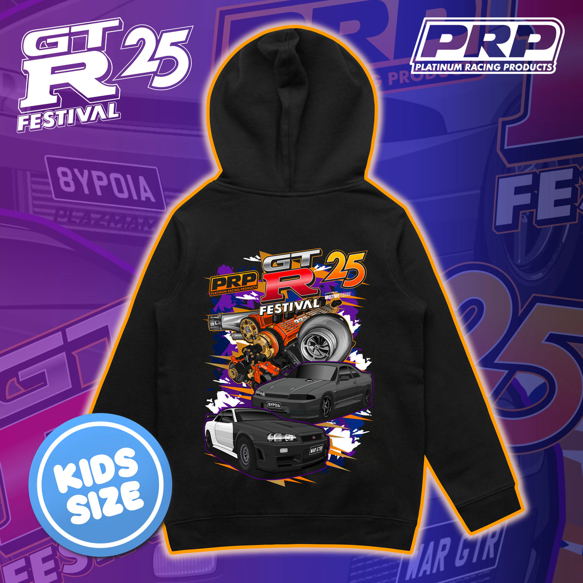 PRP Limited Edition 2025 GTR Festival Kids Hoodie — Platinum Racing ...