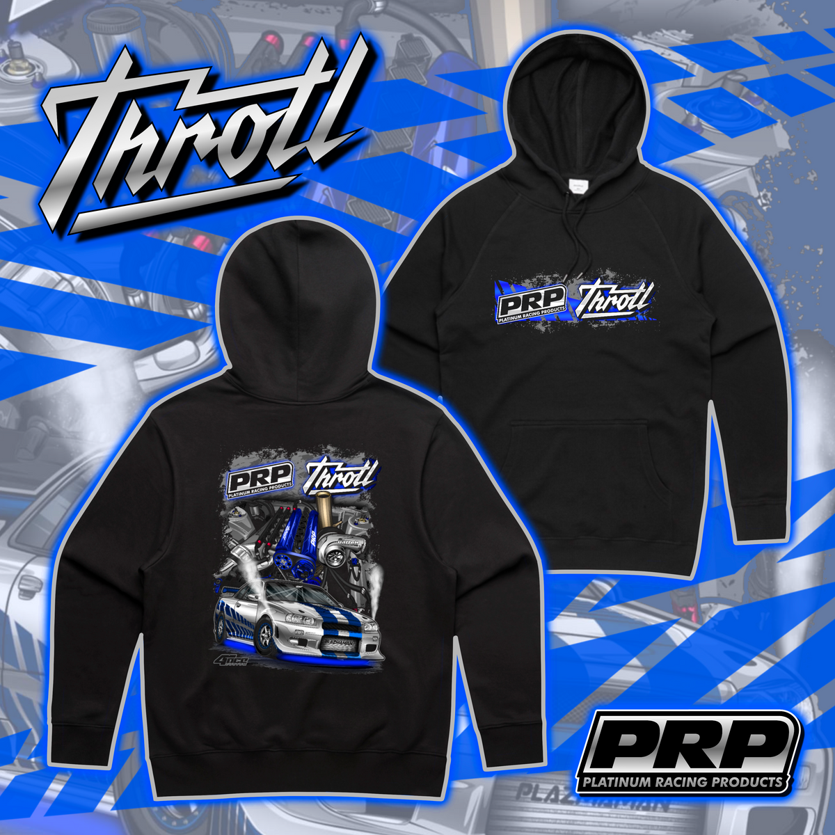 PRP Limited Edition Throtl R34 GT-R Hoodie — Platinum Racing Products