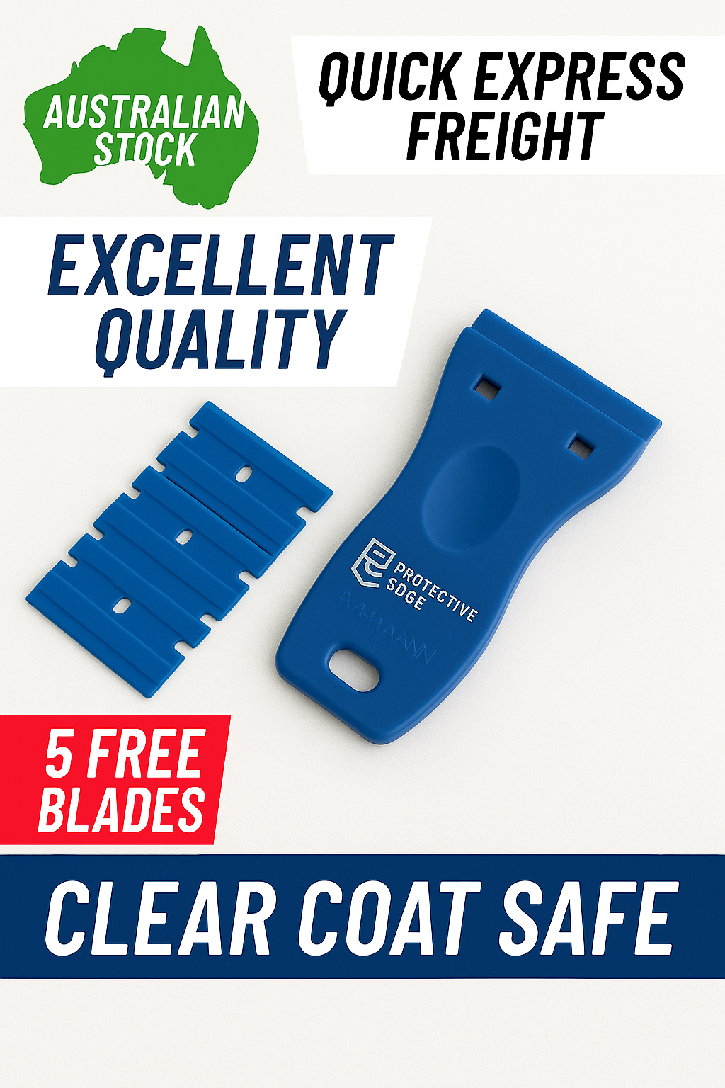 Safety Film Cutter & Scraper Including 5 Plastic Blades — Platinum ...